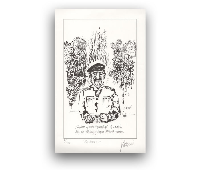 Saddam - Pencil Signed By Jerry Garcia – Art With Action